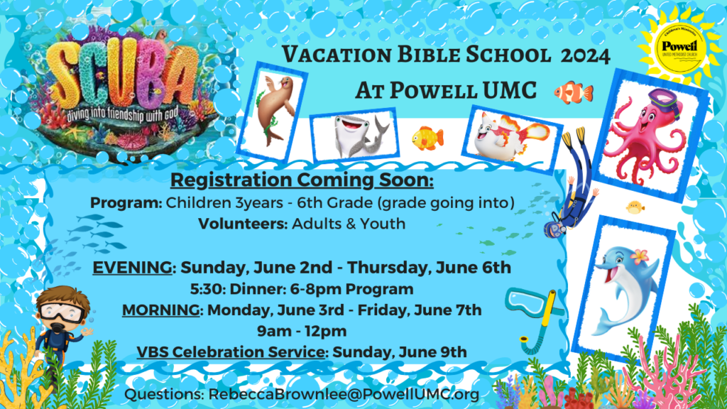 Children's Ministries Events - draft - Powell United Methodist Church